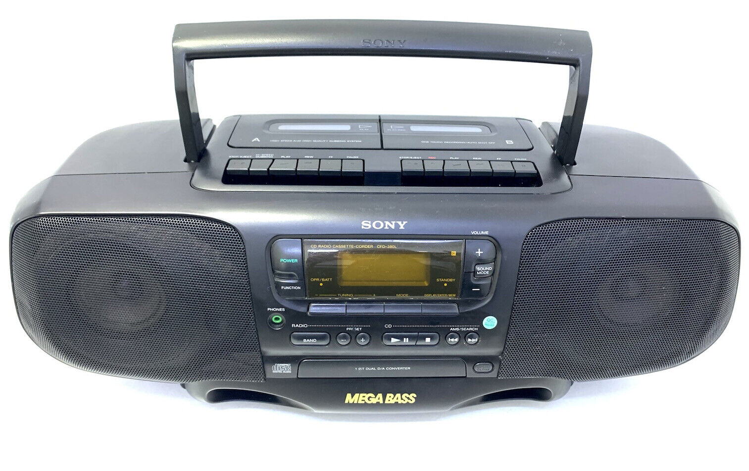 SONY CFD-380L BOOMBOX STEREO Radio Cassette Vintage 1996 w/Bluetootph ...